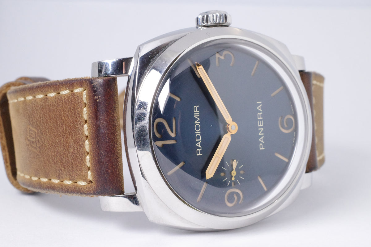 PANERAI 1940 47MM RADIOMIR STAINLESS STEEL BLUE DIAL PAM 690 BOX & PAP ...
