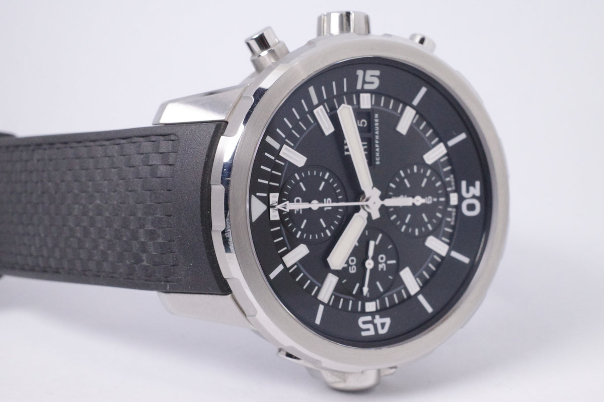 IWC AQUATIMER CHRONOGRAPH STAINLESS STEEL BLACK DIAL IW376803 WATCH ON ...