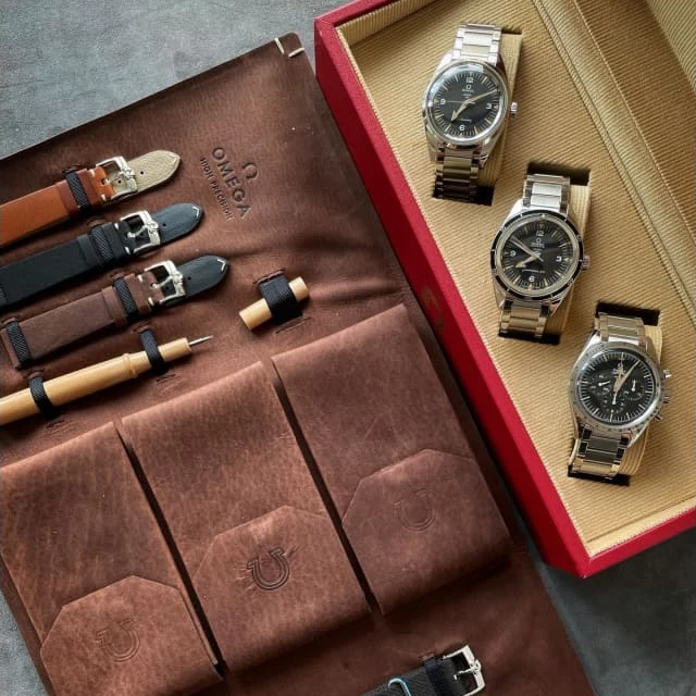 OMEGA TRILOGY LIMITED EDITION SET SPEEDMASTER, SEAMASTER, RAILMASTER C ...